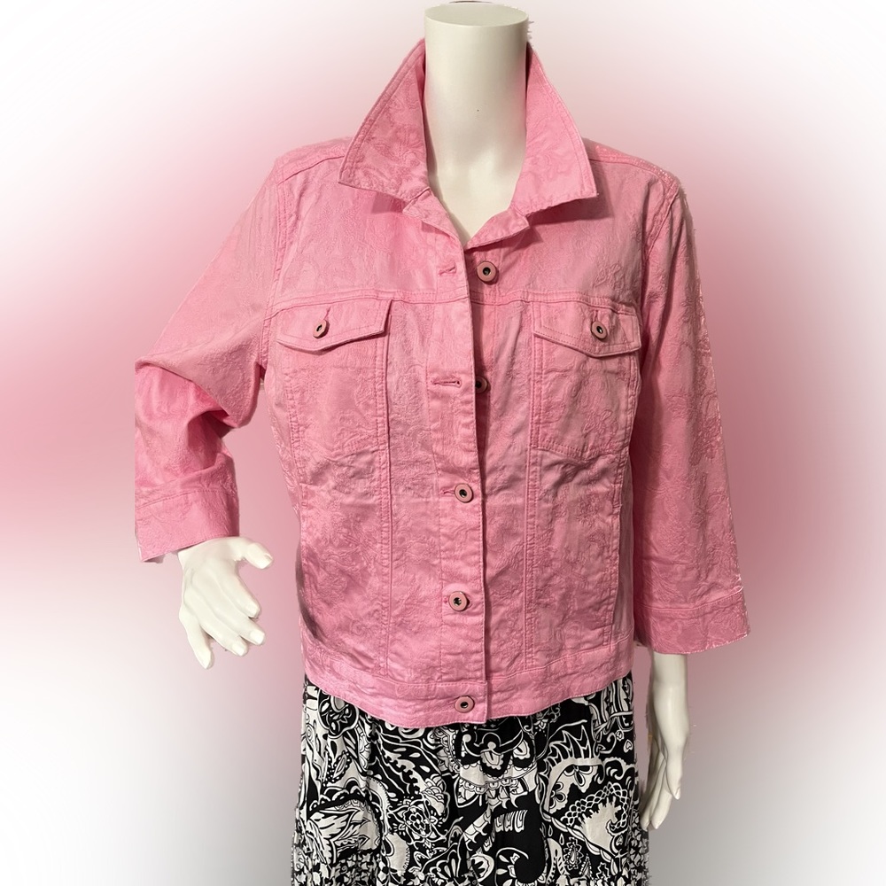 Barbie Pink Jean Jacket Size Medium By Denim & Company - Gem